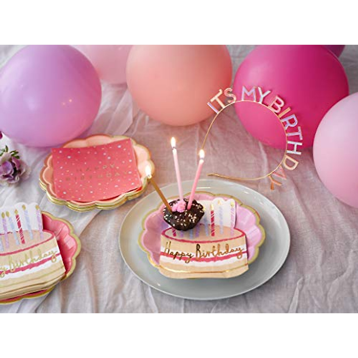 Talking Tables Pretty Pink Birthday Candles Cake Topper Decorations 16pcs, 4' Designed in The UK by