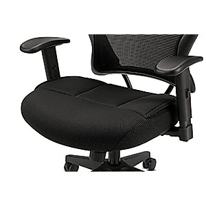 HON Wave Office Chair High Back Mesh Ergonomic Computer Desk Chair - Adjustable Arms & Pneumatic Seat Height, Synchro-Tilt Tension Lock Recline, Comfortable Cushion, 360 Swivel Rolling Wheels - Black