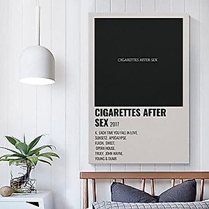 XIAOMB Cigarettes After Sex Music Poster for Bedroom Aesthetic Wall Decor Canvas Wall Art Gift 12x18inch(30x45cm)