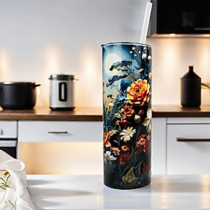 Hogg 20 oz Sublimation Tumblers Edge (9 Units) - Flat Bottom, Sublimation Blanks, Bulk Tumblers with Lids and Straws, 20oz Skinny, Blank Cups