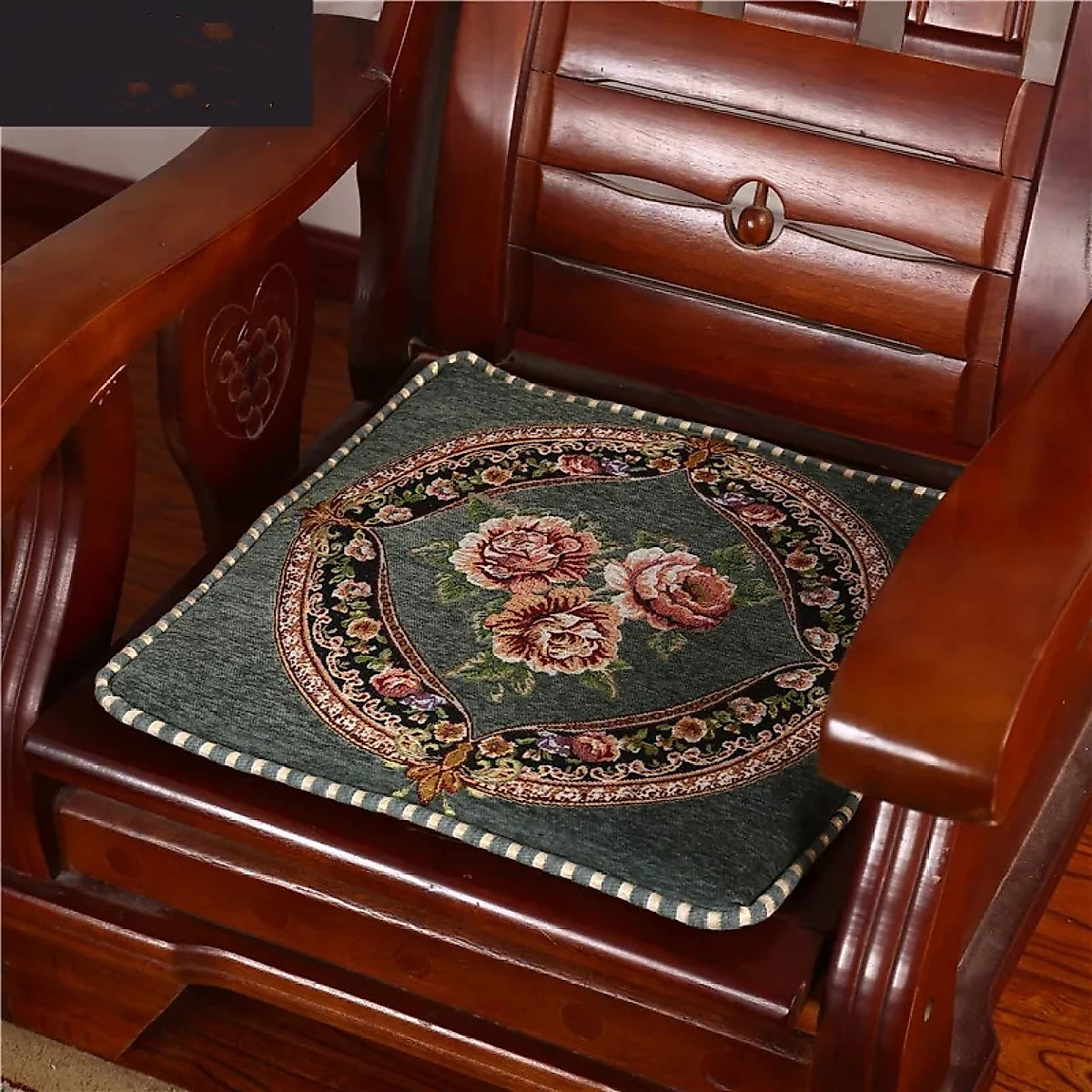 GEORPE Seat Cushions Square Chinese Style Mahogany Sofa Cushion Removable Non-Slip Single Home Chair Pad Soft