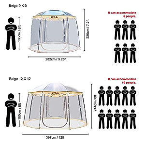 Bubble Igloo PVC Tent, JTDDO Winter Tent Oversize Cold Protection Canopy Tent 9'x9' for 4-6 Person for Outdoor/Garden/Backyard/Patios, Beige