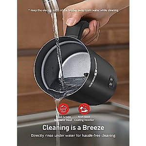 Milk Frother and Steamer, Paris Rhône Electric Milk Frother 300ML, 4 in 1 Hot & Cold Foam Maker for Latte, Cappuccino, Coffee, Hot Milk, Macchiato, Milk Warmer, BLack