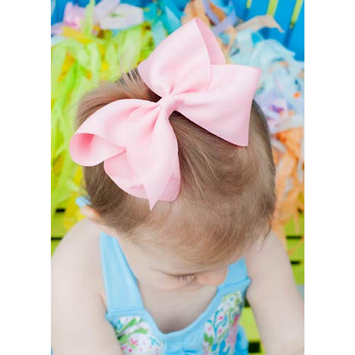 CÉLLOT Baby Girls Headbands Grosgrain Ribbon 4.5" Hair Bows Headband Big Bow Hair Bands for Toddler Pack of 30