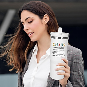 AXIARA Funny Gifts For Women Coworkers - 30oz Stainless Steel Insulated Tumbler with Lid and Handle - Birthday Thank You Gifts For Women Friends Coworkers Boss Colleagues Employee