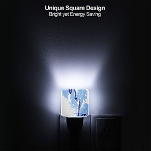 Delhiponics Graffiti Art Night Light Dusk to Dawn Smart Sensor,White Led Nightlight for Bedroom,Bathroom,Kitchen,Hallway,Stairs,Energy Efficient,Decor Desk Lamp