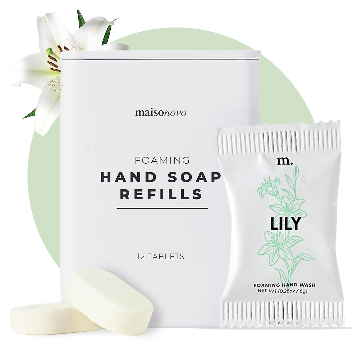 MaisoNovo 12-Pack Lily Scent Foaming Hand Soap Tablets