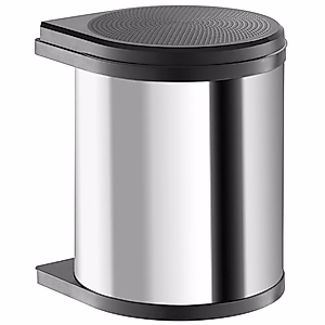 Hailo Compact-Box M Built-in Pull-Out Waste bin | 1 x 15 liters / 4.0 gallons | Lid Lift System | for hinged Door Base cabinets from 15.7 in | Stainless Steel | Made in Germany