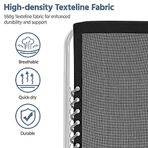 Yaheetech Zero Gravity Chair, Folding Reclining Lounge Recliner with Removable Pad & Headrest & Side Cup Holder Tray for Indoor and Outdoor Gray/2