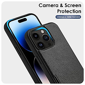 JLFCH ROMIELA Series iPhone 14 Pro Crossbody Case with Card Holder Wrist Strap, iPhone 14 Pro Wallet Case Chain Lanyard Leather Purse Women Protective for Apple iPhone 14 Pro, 6.1 inch - Black