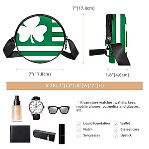 Unicey Crossbody Bags for Women, Irish St. Patrick's Day Flag Green Round Crossbody Wallet, Fashion Circle Purse Clutch Handbag