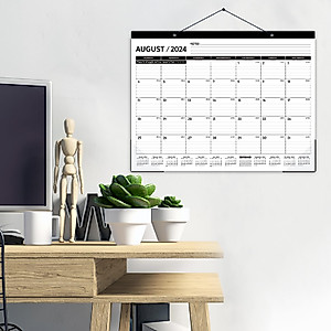 2023 Desk Calendar - Large Desk Calendar 2023-2024, 22" x 17", Jan 2023 – Jun 2024, 18 Monthly Desk/Wall Calendar 2-in-1, Thick Paper, Corner Protector, Desk Pad, Large Ruled Blocks - Classic Black