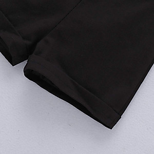 RUSHAIBAR Baby Boys Formal Outfits Suit Set Romper Suspenders Shorts Pants Bowtie Wedding Tuxedo Cake Smash Clothes black 18-24 Months