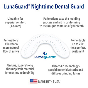 LunaGuard Nighttime Dental Guard – Comfortable Mouth Guard for Bruxism - Custom Fitted Protection for Teeth Grinding and Jaw Clenching Plus Storage Case