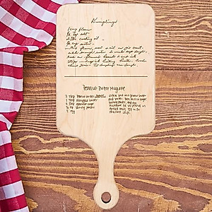 Personalized Handwritten Recipe Cutting Boards Custom Wooden Chopping Boards for Kitchen for Grandmother Kitchen Essentials Customized Chef Housewarming Presents (W/Handle Shape)