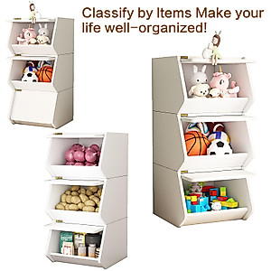 ALISENED Wooden Stackable Storage Box with Drawers, Small Mordern Storage Bookcase Bin, Space Saving Closet Organizer and Nightstand. Wood Display Box for Bedroom and Livingroom,White…