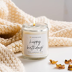 Candles Gifts for Women, Happy Birthday Candle - Bday Candle Gift Ideas for Best Friends, Mom, Sister, Aunt, Daughter, Grandma, Wife, Coworkers - Hendson Handmade 20th 30th 40th 50th Presents