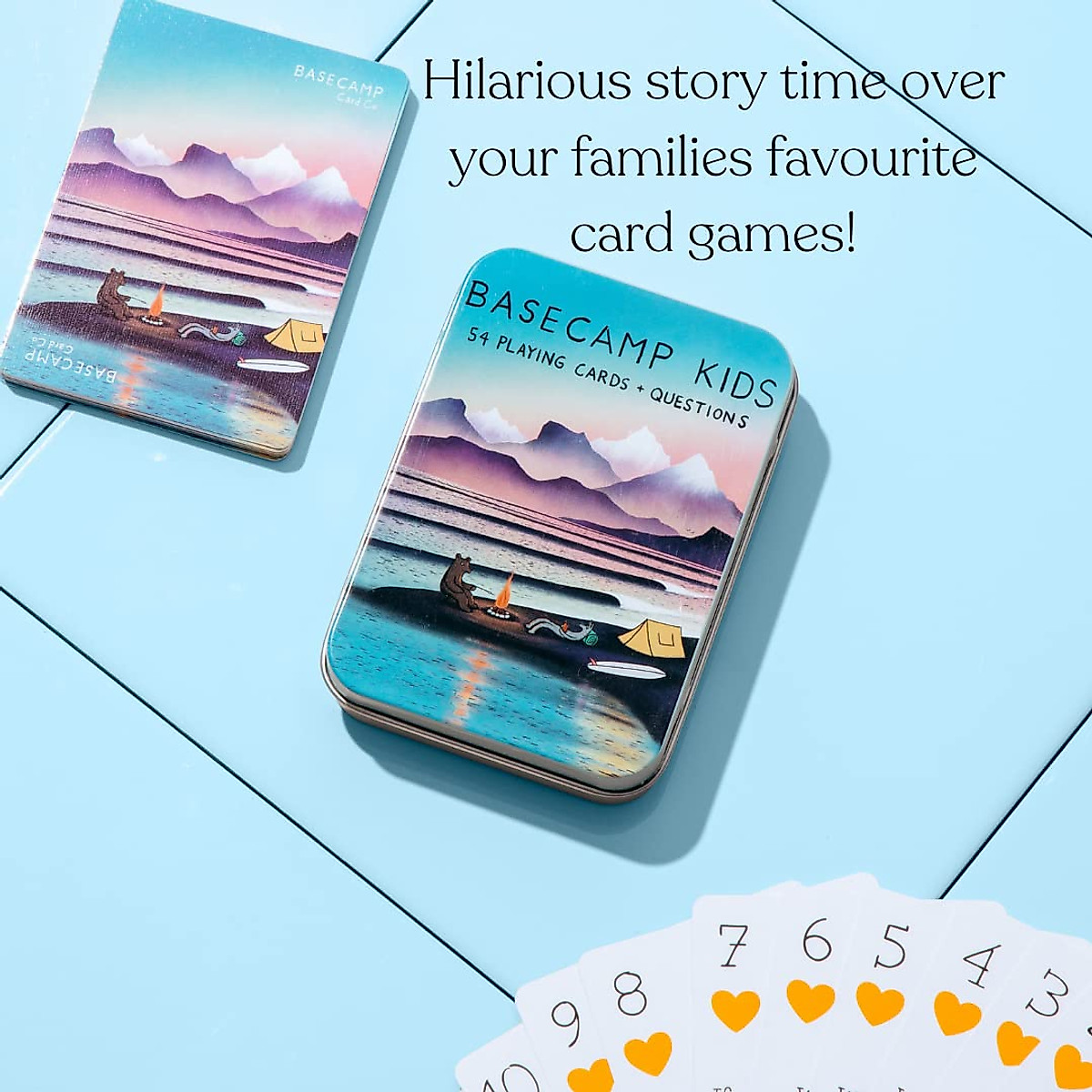 Basecamp Cards: Kids Edition Conversation Starters - 52+2 Family Friendly Unique Questions - Family Conversation Cards - Playing Cards - Fun Family Activity