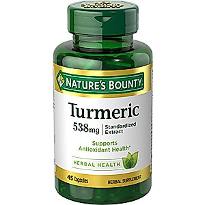 Nature's Bounty Turmeric Pills and Herbal Health Supplement, Antioxidant Health, 538mg, 45 Capsules
