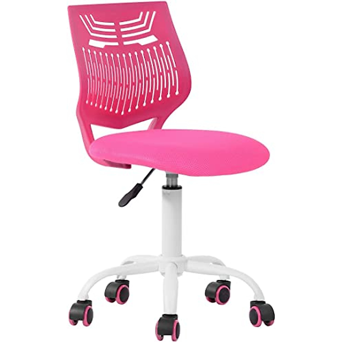 COZYCASA Task Chair for Teens Boys Girls 360 Slip Wheels Breathable Fabric Soft Pad Swivel Seat Ergonomics Backrest, Height Adjustable Liftup 29.5"-34.3" (Pink)