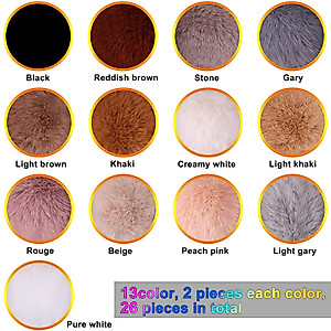 BQTQ 26 Pieces Faux Rabbit Fur Pom Pom Keychain Fluffy Balls Pom Pom with Elastic Loop for Hats Keychains Scarves Gloves Bags Accessories(13 Soft Colors, 2 Pcs Each Color)