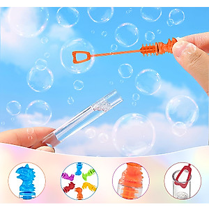 ABSOFINE 36 Pack Mini Dinosaur Bubble Wands, Kids Party Favors Bubble Wand for Birthday Wedding Christmas Themed School Classroom Prizes for Boys & Girls (Dinosaur)