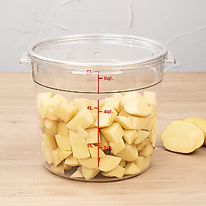 Restaurantware-LIDS ONLY: Met Lux Food Storage Container Lids, 10 Round Marinating Container Lids - Containers Sold Separately, With Date Indicator, Clear Plastic Lids, Dishwashable, Freezable