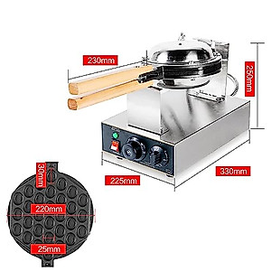 Electric Ice Cream Cone Waffle Maker Machine 1400W Non-Stick Rotatable Waffle Baker Machine with 50~300℃ Temp Range for Bakery, Restaurant, Snack Bar or Household