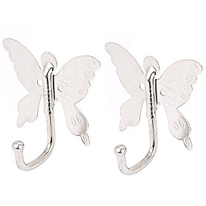uxcell Bathroom Butterfly Style Wall Mounted Cloth Towel Hook Hanger 2pcs
