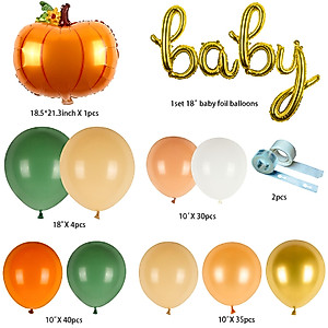 Fall Balloon Arch Garland Kit, 18" 10" 5" Retro Green Burnt Orange Gold Fall Balloons Decorations for Fall Baby Shower Decorations Autumn Thanksgiving Friendsgiving Party Decorations