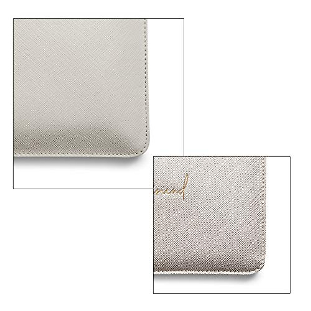 KATIE LOXTON Fabulous Friend Women's Vegan Leather Clutch Perfect Pouch Boxed Set of 2 Light Grey