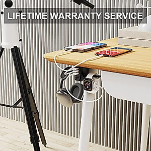 PC Gaming Headphone Headset Holder Hanger Hook Stand, HORUMP Dual Headphone Stand Under Desk with 5 Ports USB Charging Station, Suitable for Gamer Earphone Accessories as Boyfriend, Son, Husband Gifts