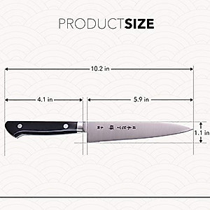 JCK ORIGINAL Kagayaki CarboNext Japanese Chef’s Knife, KC-2ES Professional Petty Knife, High Carbon Tool Steel Pro Kitchen Knife with Ergonomic Pakka Wood Handle, 5.9 inch