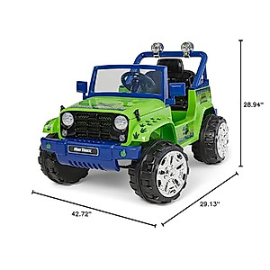 Kid Trax 4x4 Tracker Electric Ride On Toy, 3-5 Years Old, 6 Volt, Max Weight 60 lbs, Dino Tracker Green