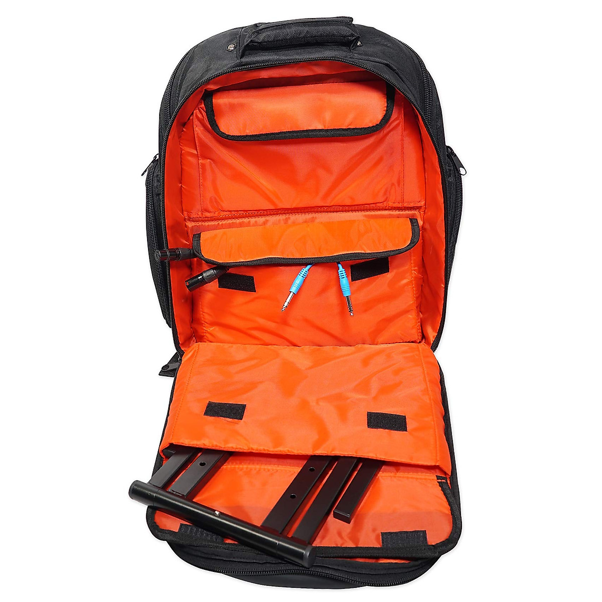 Rockville DJ Laptop/Gear Travel Backpack Bag w/ Headphone Compartment+Dividers, Black