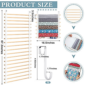 Anglechic Hanging Fabric Storage Organizer Over The Door 20-Shelf Fabric Organizer Wall Mount Fabric Display Sewing Quilting Fabric Collection with 4 Hooks for Folding and Storing Fabric (Large)