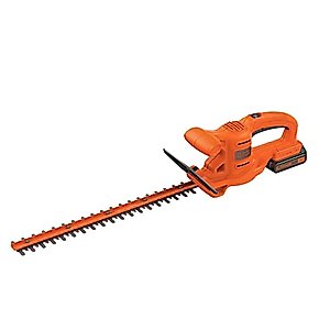 BLACK+DECKER 20V MAX Cordless Hedge Trimmer, Battery & Charger Included (LHT218C1)