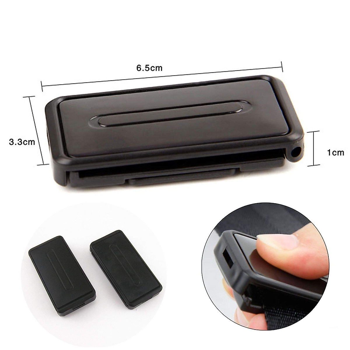 Car Seat Belt Adjuster, Seatbelt Clips | Smart Adjust Seat Belts to Relax Shoulder Neck Give You a Comfortable and Safe Experience | 2PCS Black