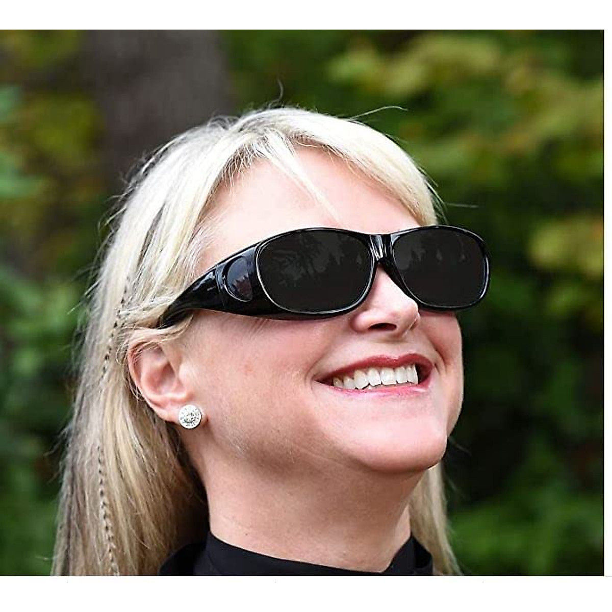 Fit over Sunglasses For Women And Man Plastic Polarized Sunglasses UV 400 Black