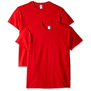 Gildan mens Heavy Cotton T-shirt, Style G5000, Multipack Shirt, Red (2-pack), Large US