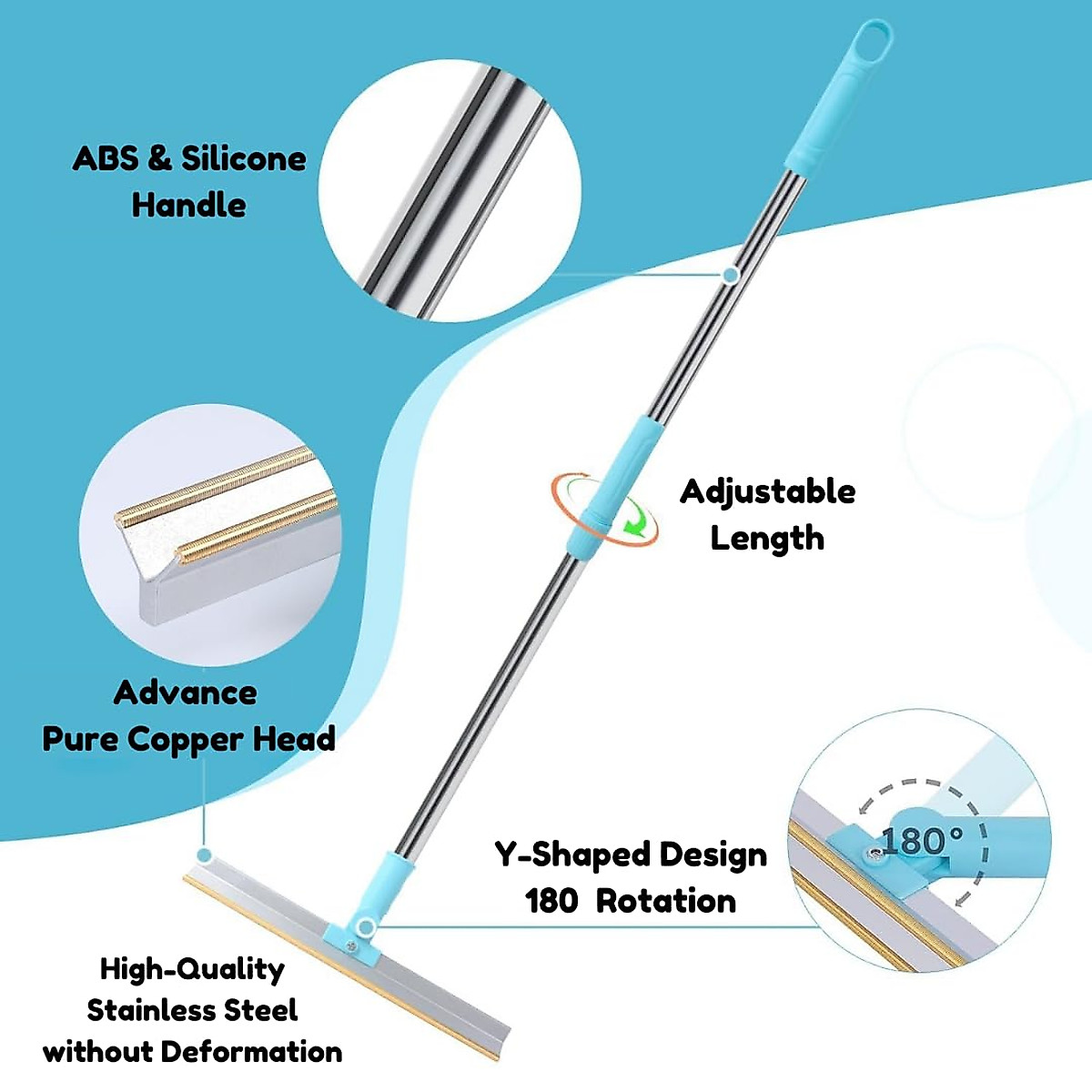 The Bouncing Bow Pet Hair Remover - Handle Carpet Rake & Magic Squeegee Broom, Easy Dog & Cat Fur Sweeper for Carpets, Rugs, and Household Cleaning