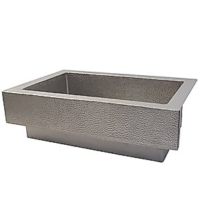 Native Trails CPK591 Paragon Apron-Front Copper Kitchen Sink, 33" x 22", Brushed Nickel