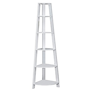 Monarch Specialties Corner Accent Etagere, 72"H, White