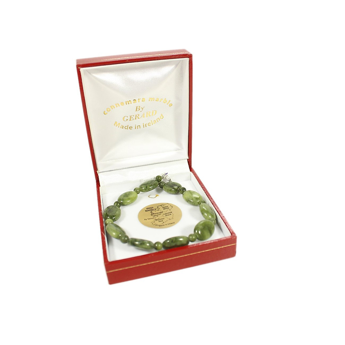 Biddy Murphy, Connemara Marble Bracelet Oval Beads Made in Ireland