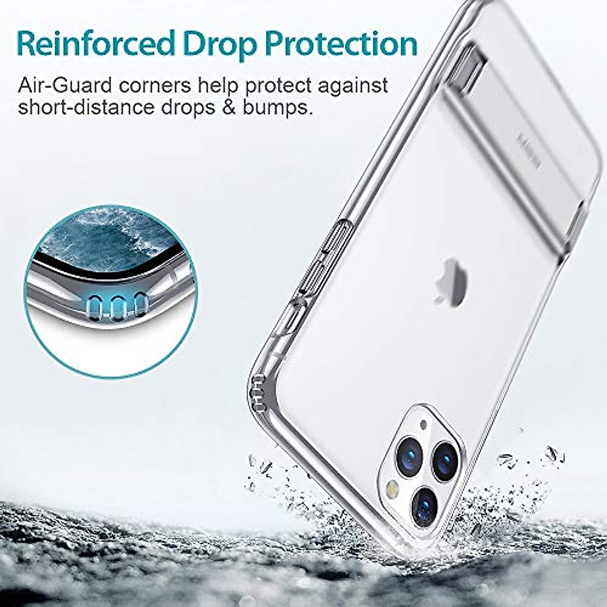 ESR Metal Kickstand Designed for iPhone 11 Pro Max Case, [Vertical and Horizontal Stand] [Reinforced Drop Protection] Flexible TPU Soft Back for iPhone 11 Pro Max (2019 Release), Clear