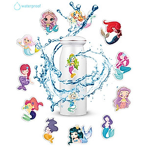 52Pcs Mermaid Stickers for Girls, Mermaid Decals for Laptop, Cups, Computor, Water Bottles, Mermaid Birthday Party Supplies, Mermaid Party Favors, Mermaids Gifts for Kids Age 3-6 Year Old, Mermaid Toys, Childrens Window Stickers (Mermaid 1)