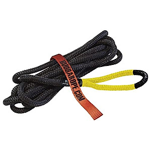 Bubba Rope LIL' BUBBA Model 176650YWG Off-Road Power Stretch Kinetic Kit 1/2" x 20' ft. Recovery Rope With Breaking Strength of 7400 Lb. In Yellow / Black Color, Accessory Ideal for Recovery and Towing Stuck Vehicles