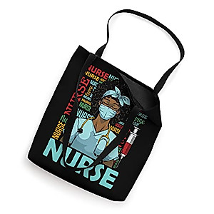 Black History Month Nurse Afro Girl Womens Day Graduation Tote Bag