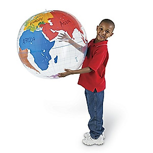 Learning Resources Inflatable Labeling Globe - Geography Class Supplies for Kids, Inflatable Earth, Classroom Science Supplies