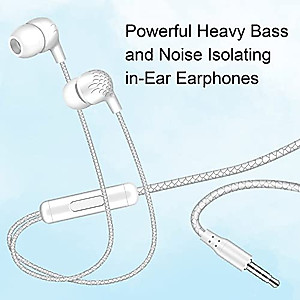 HoneyAKE Wired Earbuds Headphones with Microphone 3 Pack, in-Ear Headphones, 3.5mm Jack Noise Isolating Wired Earbuds Heavy Bass Stereo Volume Control for Android, iPhone, Samsung, Computer, iPad,MP3